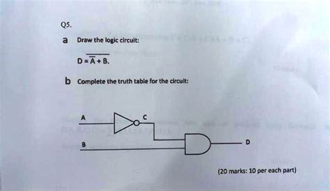 Solved Q5 Draw The Logic Circuit Dab Bcomplete The Truth Table For The Circuit 20 Marks