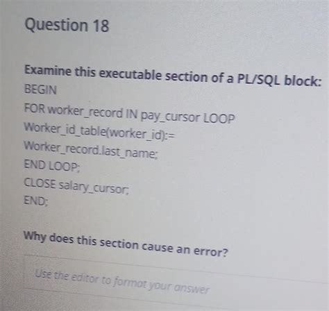 Solved Question 18 Examine This Executable Section Of A