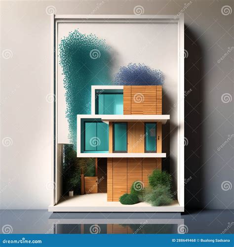 Building Project Plan Blueprint Of A Modern House Designed Using Generative Ai Stock