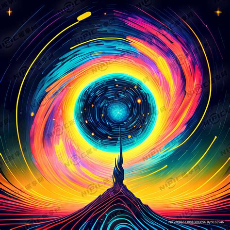 Ai创作图梵高创意星空 线条 霓虹灯 昵图网