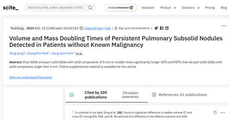 Volume And Mass Doubling Times Of Persistent Pulmonary Subsolid Nodules Detected In Patients