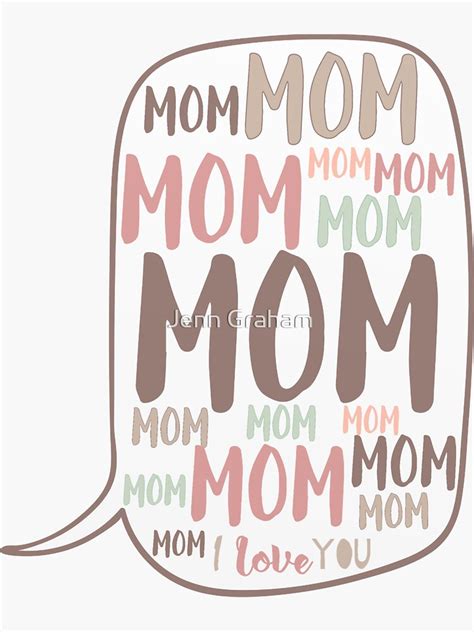 Mom Mom Mom Sticker For Sale By Jennstuff Redbubble