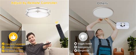 Kalium Led Ceiling Light With Remote 13 Inch Flush Mount Ceiling Light