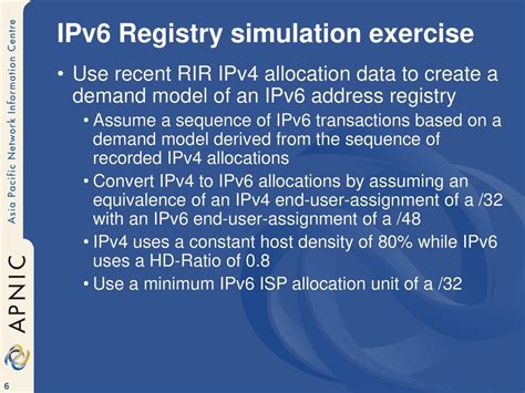 IPv Address Space Management Report Of IPv Registry Simulation Ppt