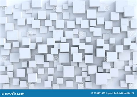 White Geometric Cube Shapes Background Stock Illustration Illustration Of Overlap Block