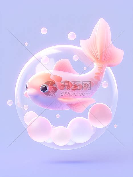 粉色气泡与锦鲤插画图片下载 正版图片601005852 摄图网