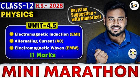 Class 12 Mini Marathon Physics Unit 45 Revision Suggestion Numerical Hs 2025 Soe