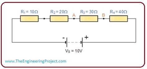 Resistors In Series Combination The Engineering Projects