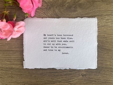 Custom Hand Typed Typewriter Print Poem Lyric Quote Personalised