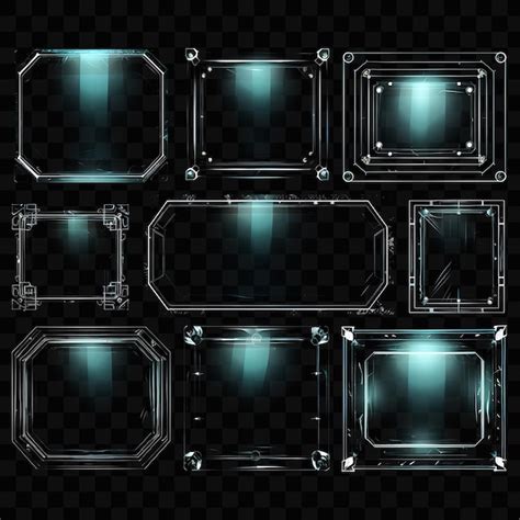 Premium Psd A Set Of Square Frames With A Black Background With A White Border