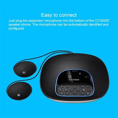 Logitech Cc3500e Extended Microphone Stmp100 Conference System Omnidirectional Mic Black