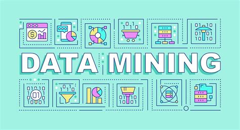 Data Mining Word Concepts Mint Banner Data Extraction Techniques Infographics With Icons On