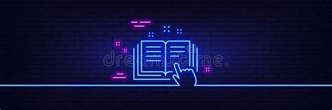 Technical Documentation Line Icon Instruction Sign Neon Light Glow Effect Vector Stock Vector