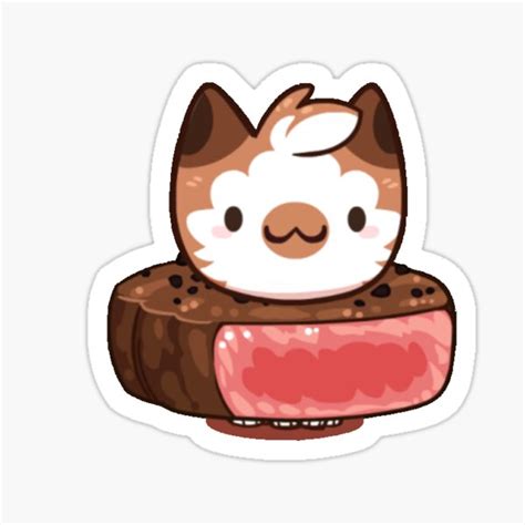 Filet Mignon Cat Sticker For Sale By Kaleidoscope32 Redbubble