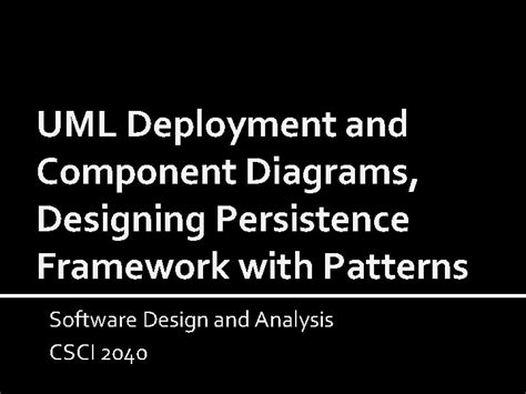 Uml Deployment And Component Diagrams Designing Persistence Framework