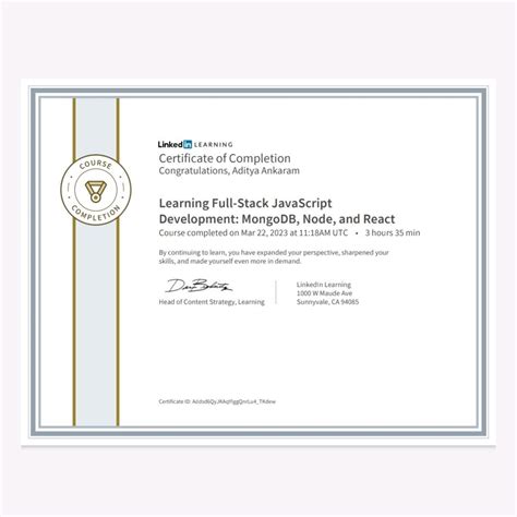 Aditya Ankaram On Linkedin Linkedinlearning Mangodb Nodejs Reactjs