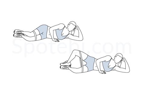 Resistance Band Clamshell Illustrated Exercise Guide