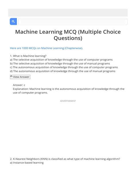 1000 Machine Learning Mcq Multiple Choice Questions Sanfoundry Pdf Machine Learning