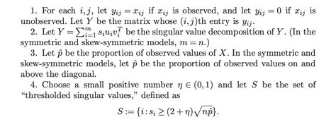 Matrix Estimation By Universal Singular Value Thresholding Arianas Blog