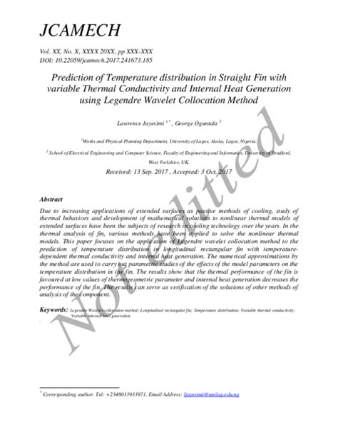 Pdf Prediction Of Temperature Distribution In Straight Fin With