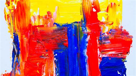 Wallpaper Paint Strokes Colorful Canvas Abstraction Modern Art Hd