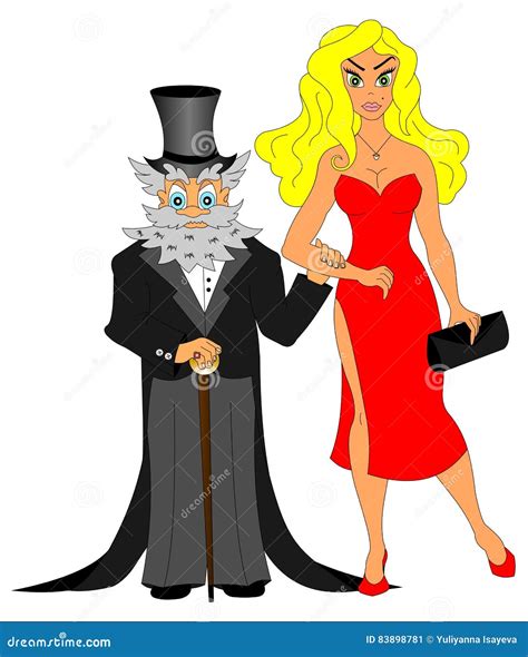 Old Man With A Girl Stock Vector Illustration Of Care 83898781