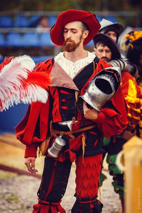 Red And Black Landsknecht Historical Costume Renaissance Clothing