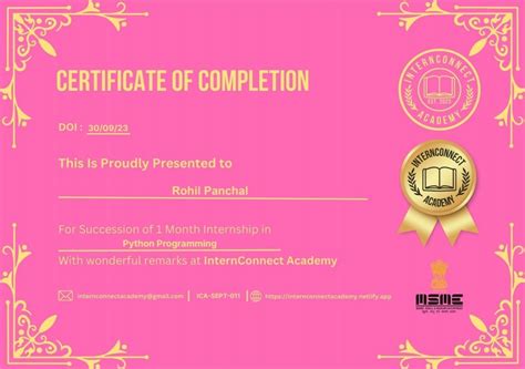 Rohil Panchal On Linkedin Completed Certification Course In Python