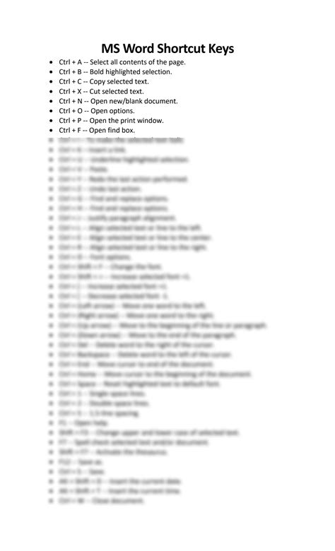 SOLUTION Ms Word Shortcut Keys Studypool
