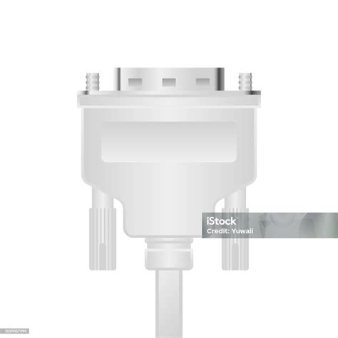 Simple Illustration Of A White Analog Rgb Cable From The Front Stock Illustration Download