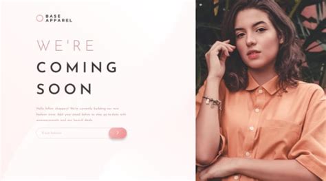 Frontend Mentor Base Apparel Coming Soon Page Using Html Css And Vanilla Javascript Coding