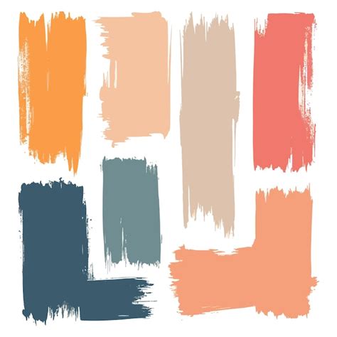다채로운 브러시 스트로크 터 디자인 프리미엄 벡터