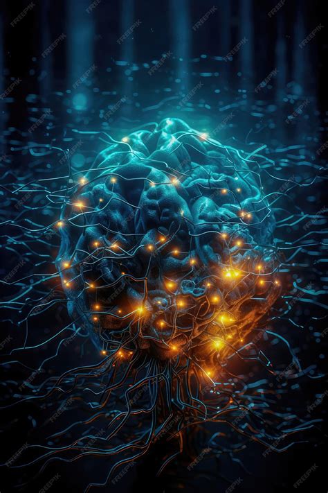 Premium Ai Image Fictional Glowing Brain Background With A Network Of Neural Connections