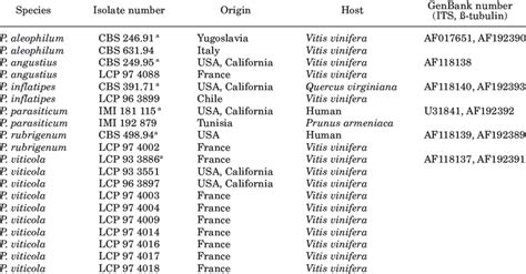 Isolates Of Phaeoacremonium Used In This Study Download Table