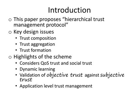 Ppt Hierarchical Trust Management For Wireless Sensor Networks And Its Applications To Trust