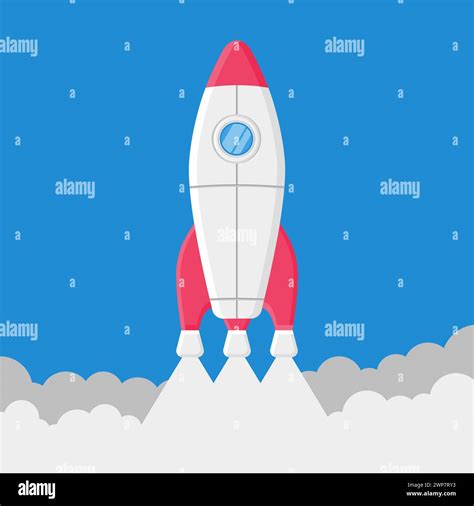 Rocket Launches Successfully Illustration Space Exploration Mission Space Rocket Icon Vector