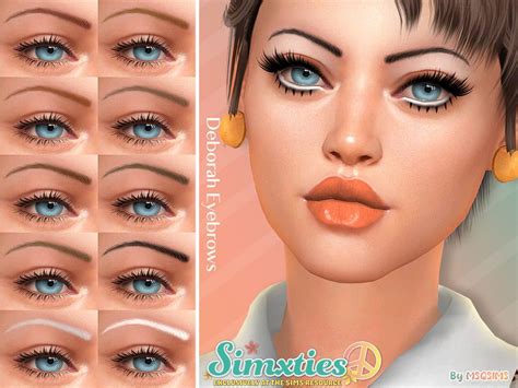 Msqsims Simxties Deborah Eyebrows Sims 4 Thin Eyebrows Makeup Cc