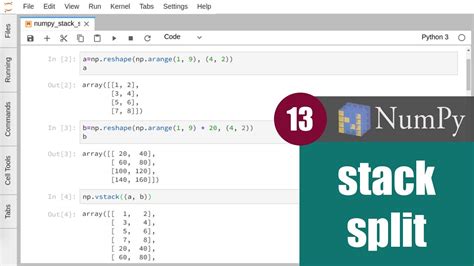 สอน Numpy การรวม Stack และแยก Split Ndarray Youtube
