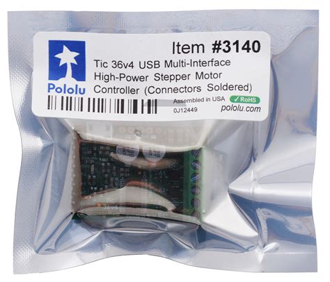Pololu Tic 36v4 Usb Multi Interface High Power Stepper Motor Controller Connectors Soldered