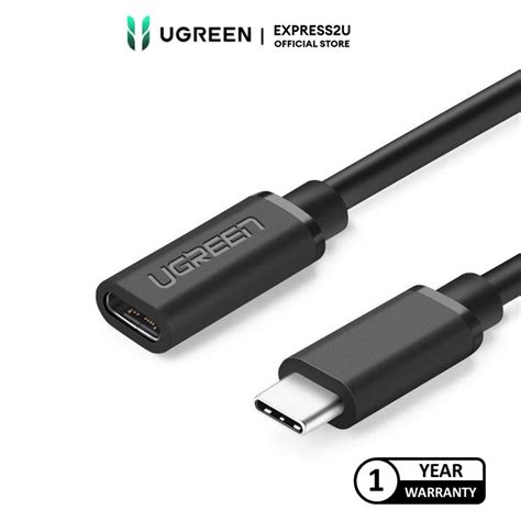 UGREEN USB C 3 1GEN 1 MALE TO FEMALE EXTENSION DATA CABLE 5GBPS 0 5M BLACK Shopee Malaysia