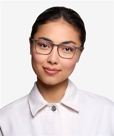 Structure Rectangle Clear Gray Full Rim Eyeglasses Eyebuydirect Canada