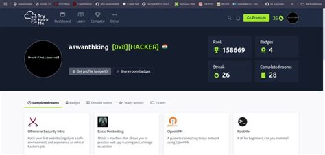 cybersecurity tryhackme hackerrank ctf infosec learningjourney