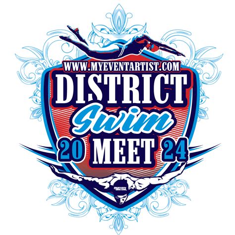 District Swim Meet Vector Logo Design For Print My Event Artist