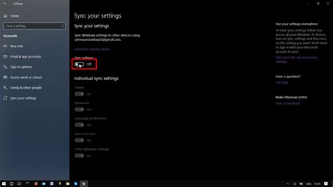 Disable And Remove Windows Account Sync Settings