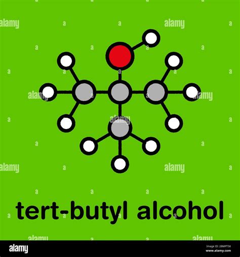 Tert Butyl Alcohol Tert Butanol Solvent Molecule Stylized Skeletal Formula Chemical
