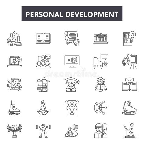 Personal Development Line Icons Signs Vector Set Outline Illustration Concept Stock Vector