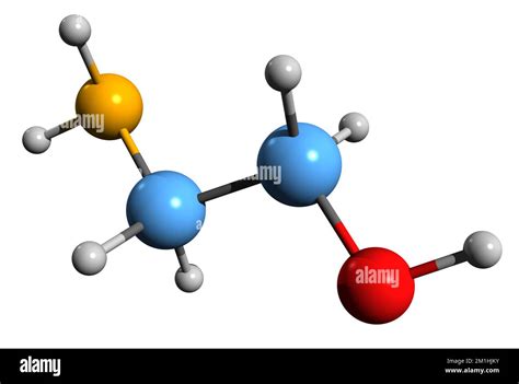 3d Image Of Ethanolamine Skeletal Formula Molecular Chemical
