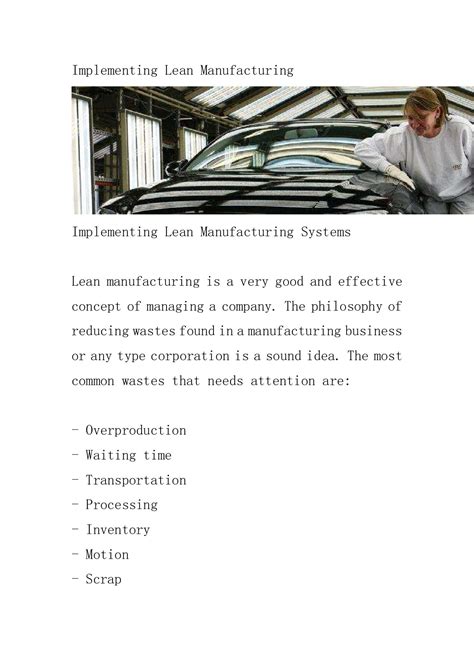 Implementing Lean Manufacturing Carine Page 1 6 Flip Pdf Online