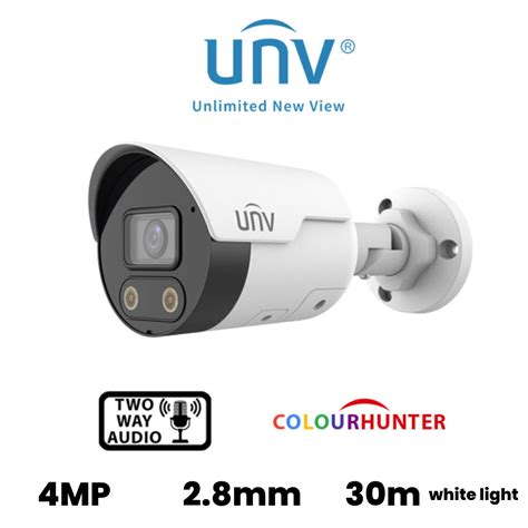 4MP UNIVIEW COLORHUNTER 24 7 COLOUR HD MINI IR BULLET NETWORK CAMERA WITH 2 WAY AUDIO 2 8MM