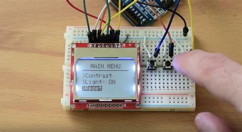 Menu On Nokia 5110 Lcd Display With Arduino Electronics Lab